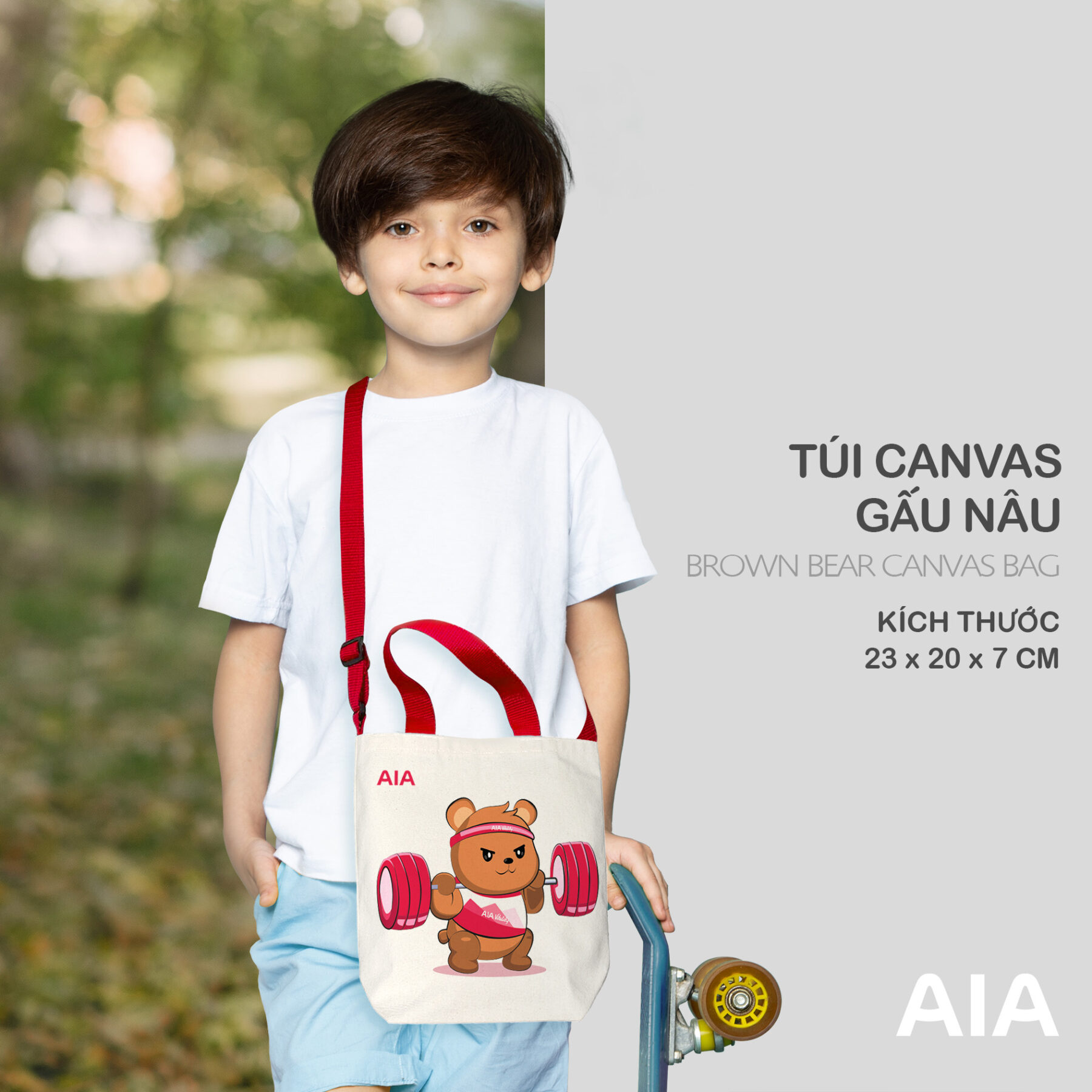 Túi Canvas Trẻ Em Gấu Nâu – quatangketnoi.com.vn
